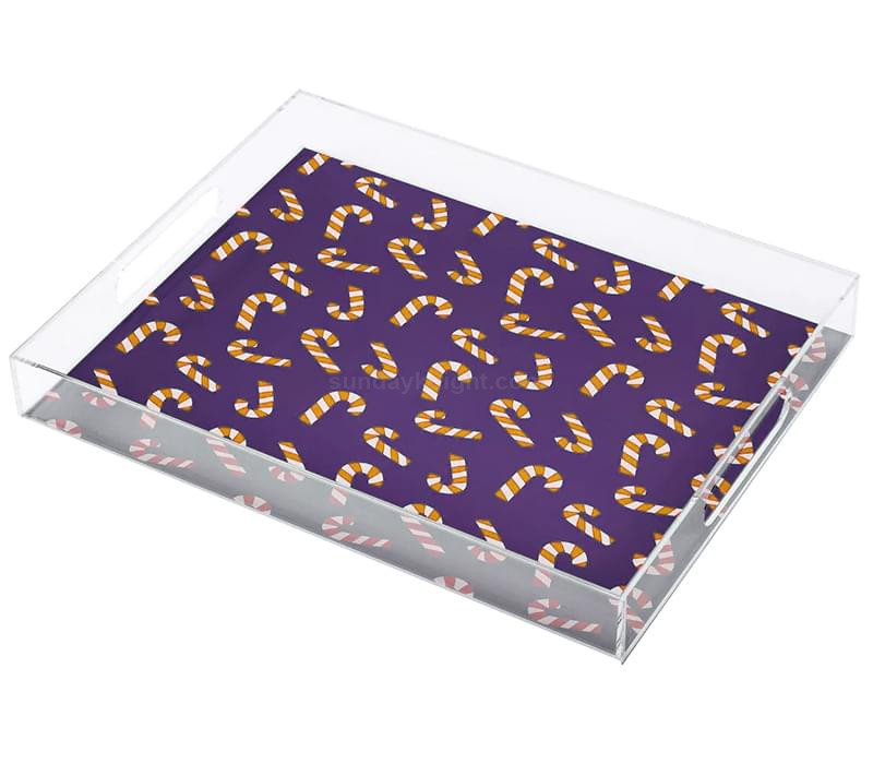Custom Acrylic Serving Tray With Interchangeable Insert Pocket